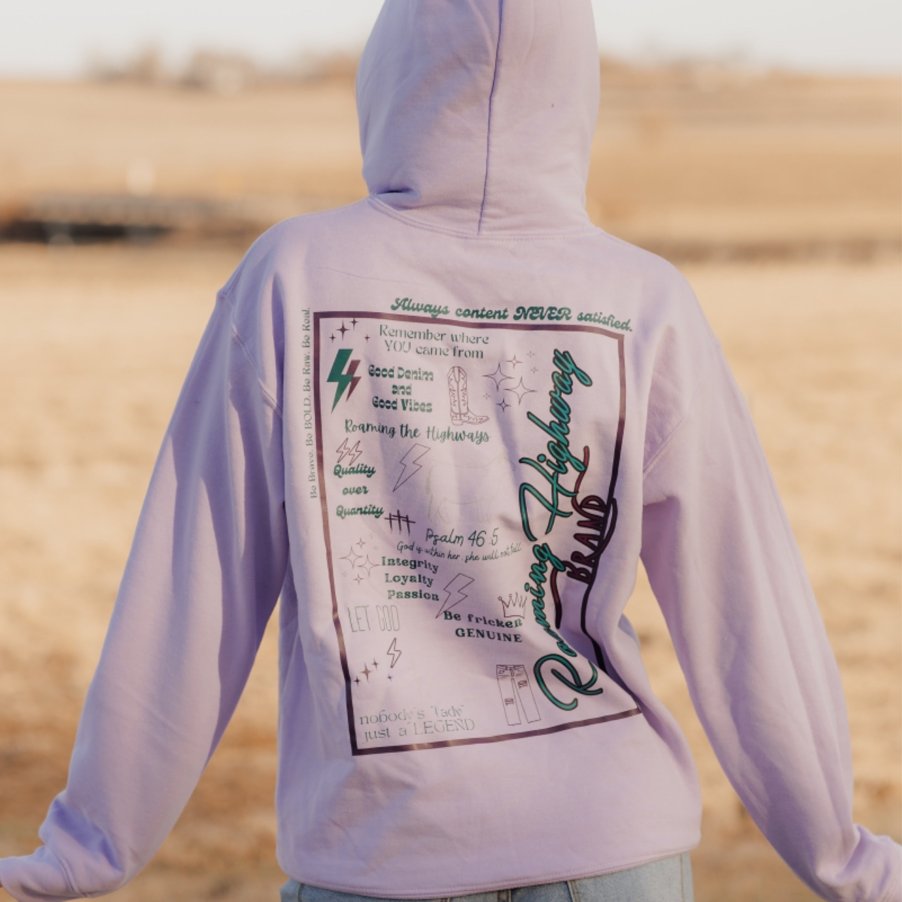 Purple 'LIVE BY IT' Hoodie | Roaming Highway Brand Llc